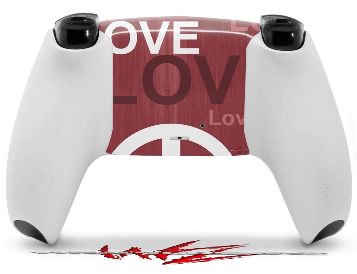 WraptorSkinz Skin Wrap compatible with Sony PS5 DualSense Controller Love and Peace Pink (CONTROLLER NOT INCLUDED)