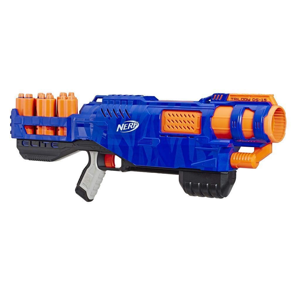 Trilogy DS-15 Nerf N-Strike Elite Toy Blaster with 15 Official Nerf Elite Darts and 5 Shells β for Children, Teens, Adults