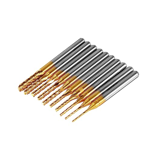 VEVOR 40pcs End Mills CNC Router Bits, 1/8" Shank, CNC Cutter Milling Carving Bit Set, Including 2-Flute Flat Nose & Ball Nose End Mill, Nano Blue Coat & Titanium Coat CNC Bits, for Milling Machine