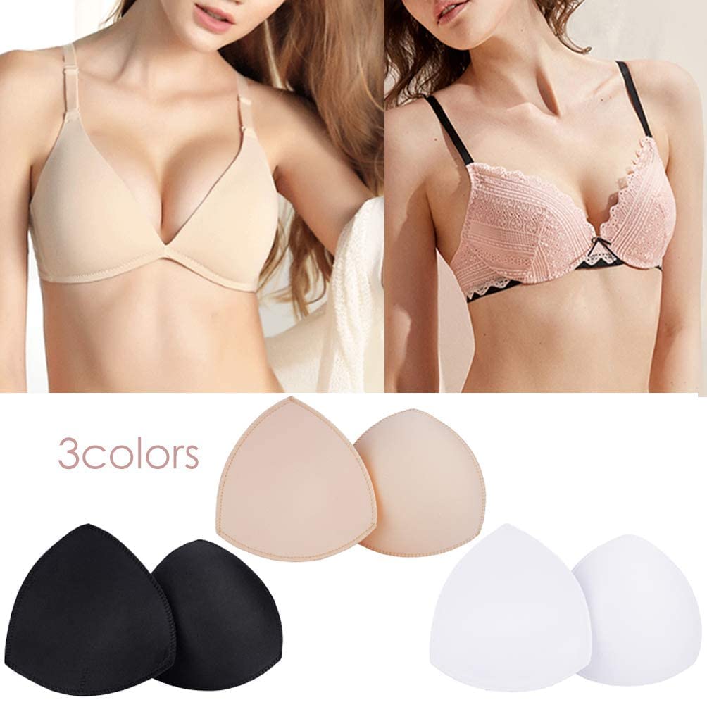 TAOHUA GARDEN 5 Pairs Bra Pads Inserts, Removable, Air Cotton, Foam Sponge, Breathable (Beige, C/D Cup)