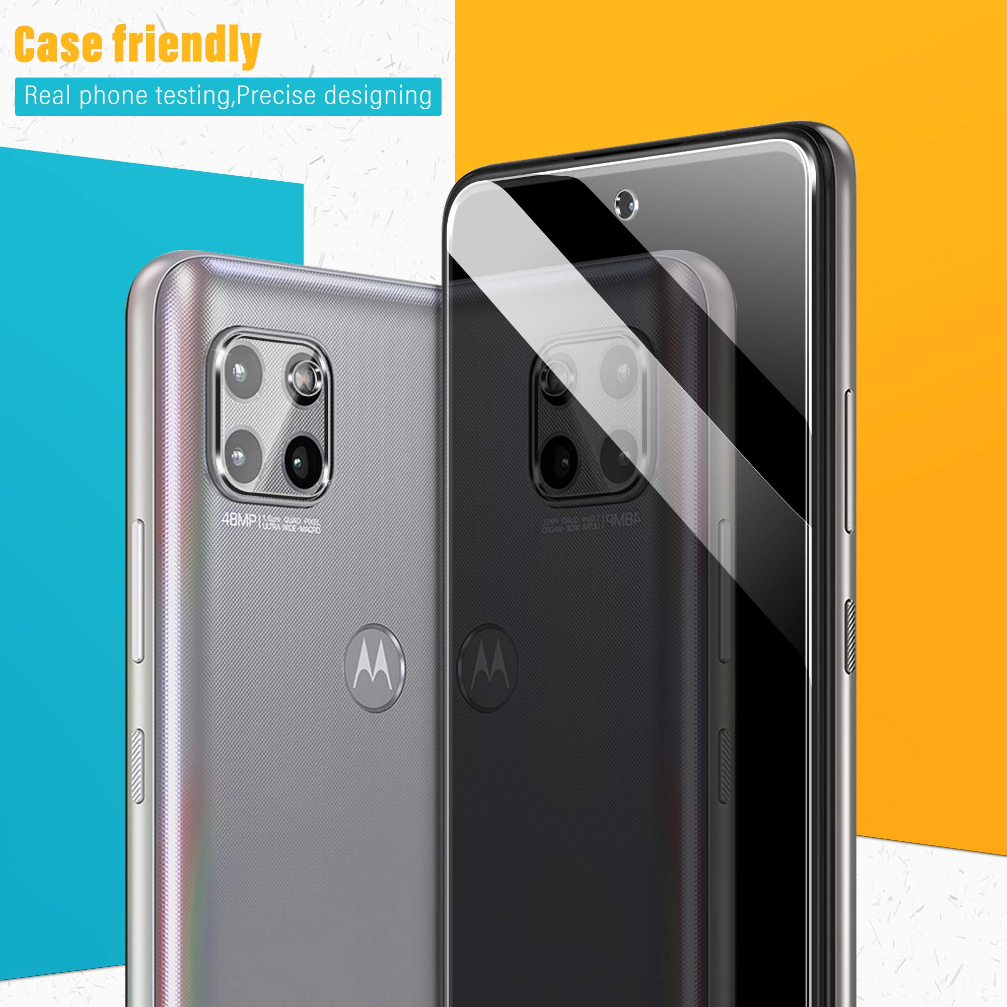 UniqueMe [ 2+3 Pack Compatible with Motorola One 5G Ace Tempered Glass + Camera Lens Protector Screen Protector [Easy Installation][HD Clear][9H Hardness]【Not for Moto G 5G/One 5G/One 5G UW】