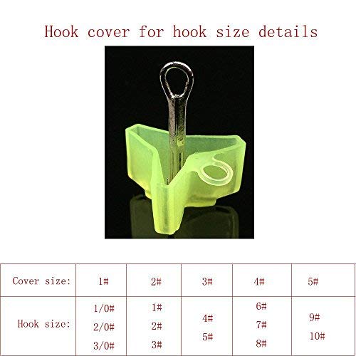 Towejo Fishing Hook caps Set Treble Hook Bonnets Covers in Different Sizes Fishing Tackle Accessories Kit (Yellow, 100pcs)