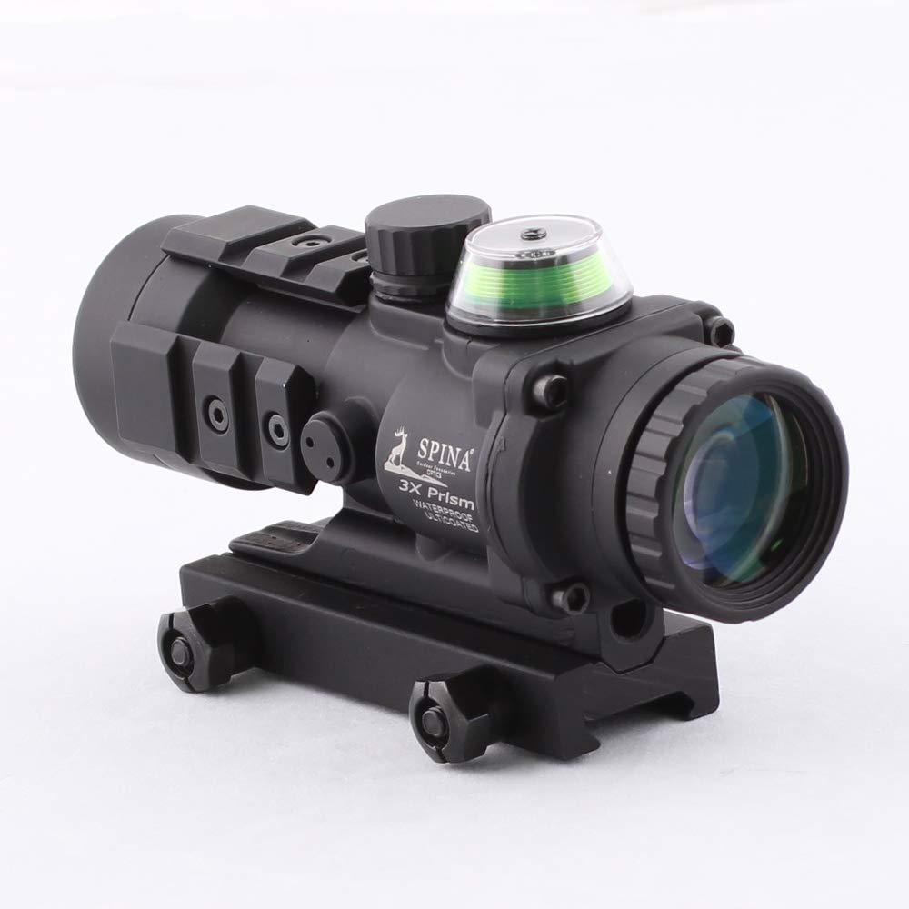 SPINA OPTICS Tactical Optical Sight 3x32 Gp01 Fiber Prism Red Illuminated Sight Riflescope for Hunting (Green)