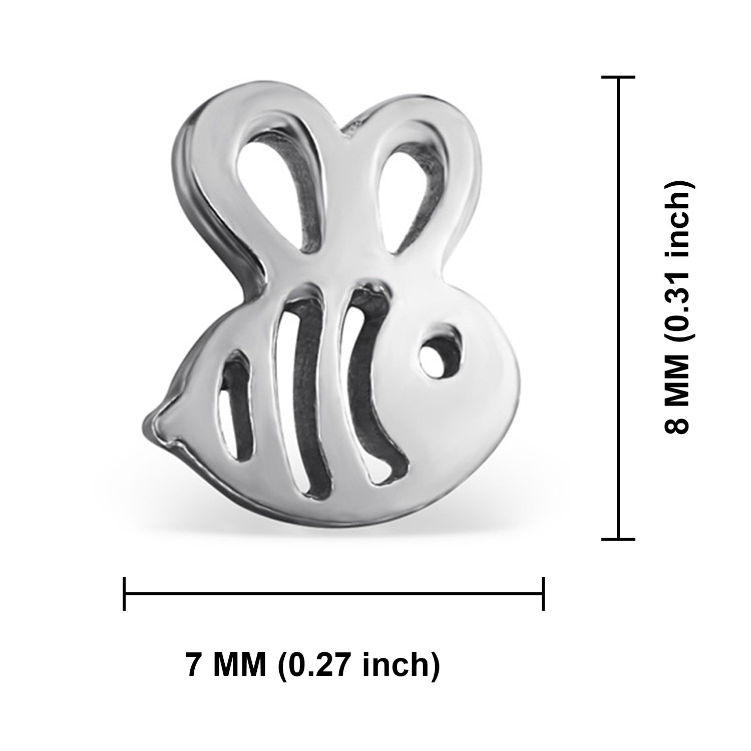 Stainless Steel Tiny Honey Bumble Bee Stud Post Earrings