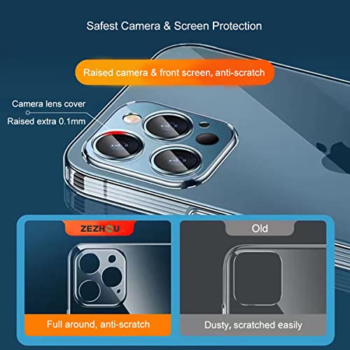 ZEZHOU Crystal Clear iPhone 11 Pro Case with Camera Lens Protector, Non Yellowing, Upgraded Soft Inner Silicone Bumper Shockproof Military Grade Drop Protection Thin Phone Case for iPhone 11 Pro 5.8"