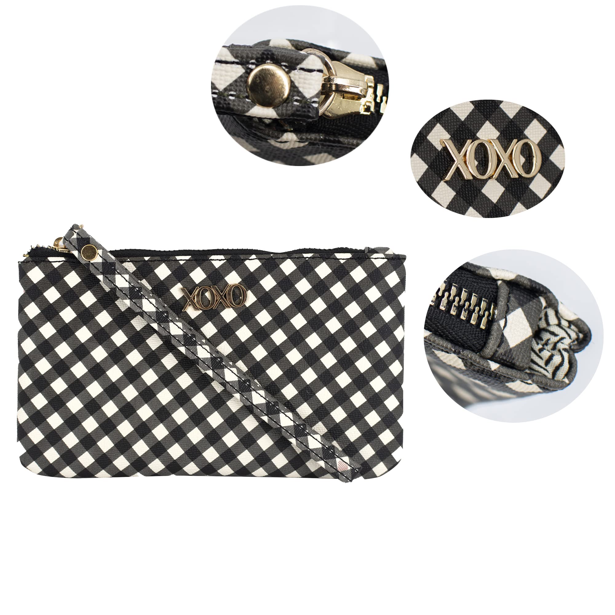 XOXO Women’s Large Metallic Gold Saffiano Multifunction Solid/Patterned Wristlet