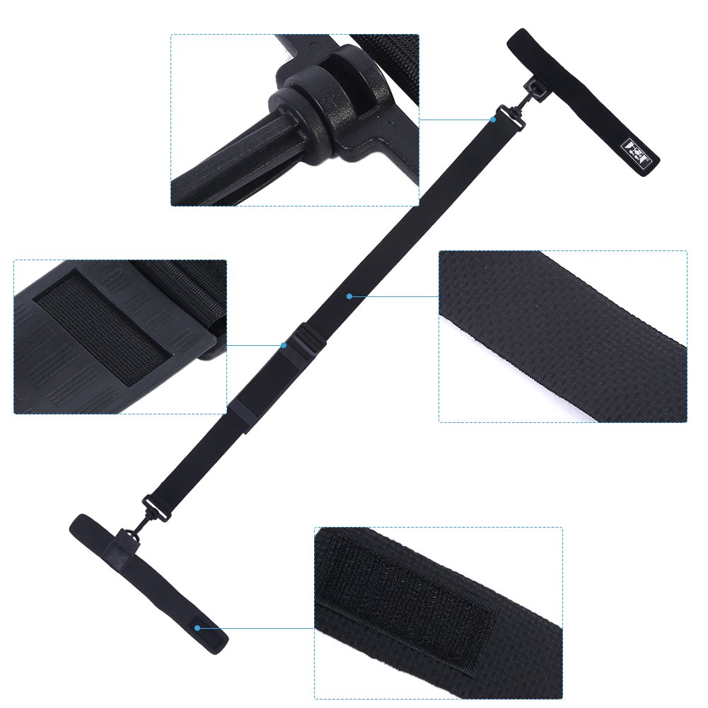 SOONHUA Fishing Rod Pole Gear Shoulder Straps with Black Portable Adjustable Carry Strap Sling Band for Outdoor Multi-Function Shoulder Strap Belt