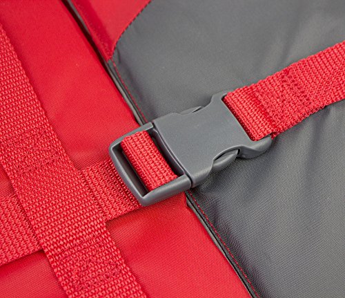 Stohlquist Fit Youth/Adult (75-125 Lbs) PFD Life Jacket Vest - Coast Guard Approved, Soft Lightweight Buoyancy Foam, Fully Adjustable, Buckle for Extra Security | Red & Gray