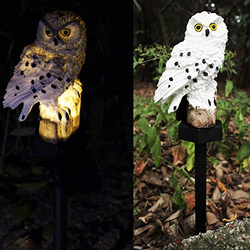 Solar Garden Lawn Light,Led Owl Shape Waterproof Outdoor Landscape Pathway Stake Light for Yard Patio Home Festival Decorative(White Owl)