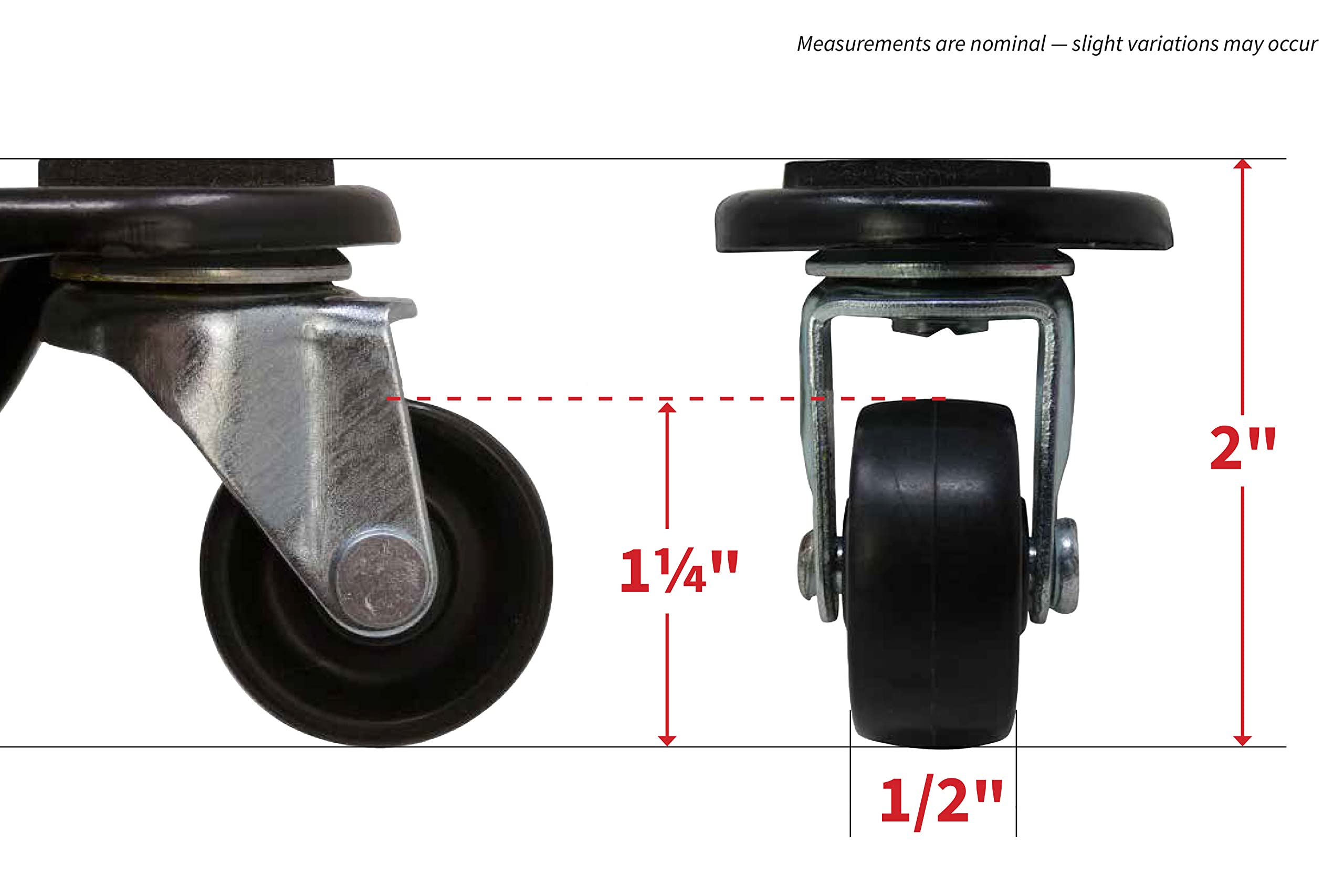 Shepherd Hardware 7299E Tri-Dolly, 6-Inch, Black 4-Pack