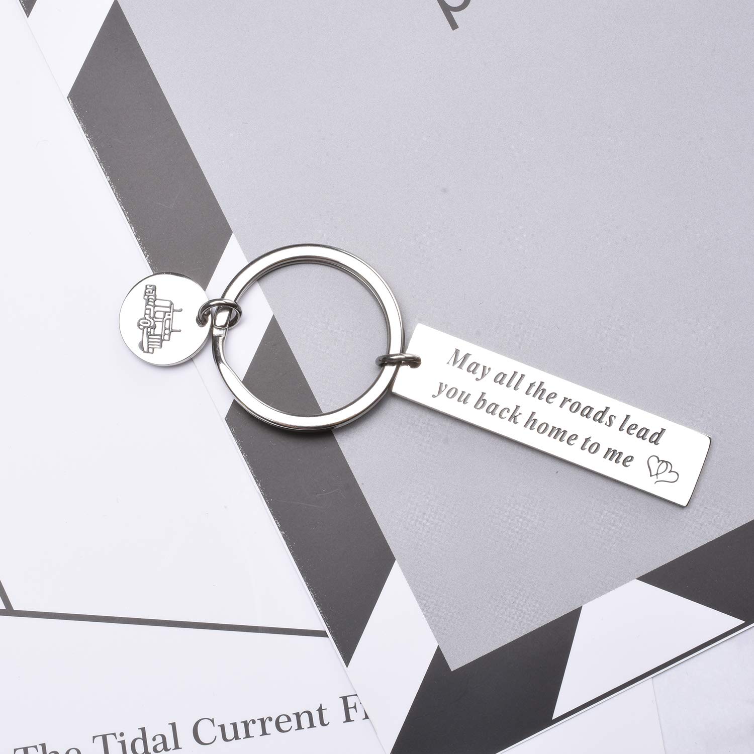 Trucker Husband Long Distance Gift For Semi Truck Driver keychain (truck-KR)