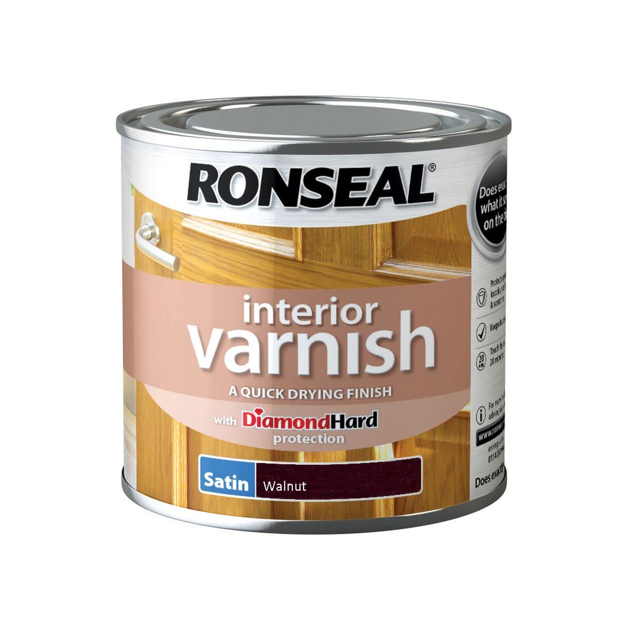 Ronseal Interior Varnish Satin 250ml, Walnut