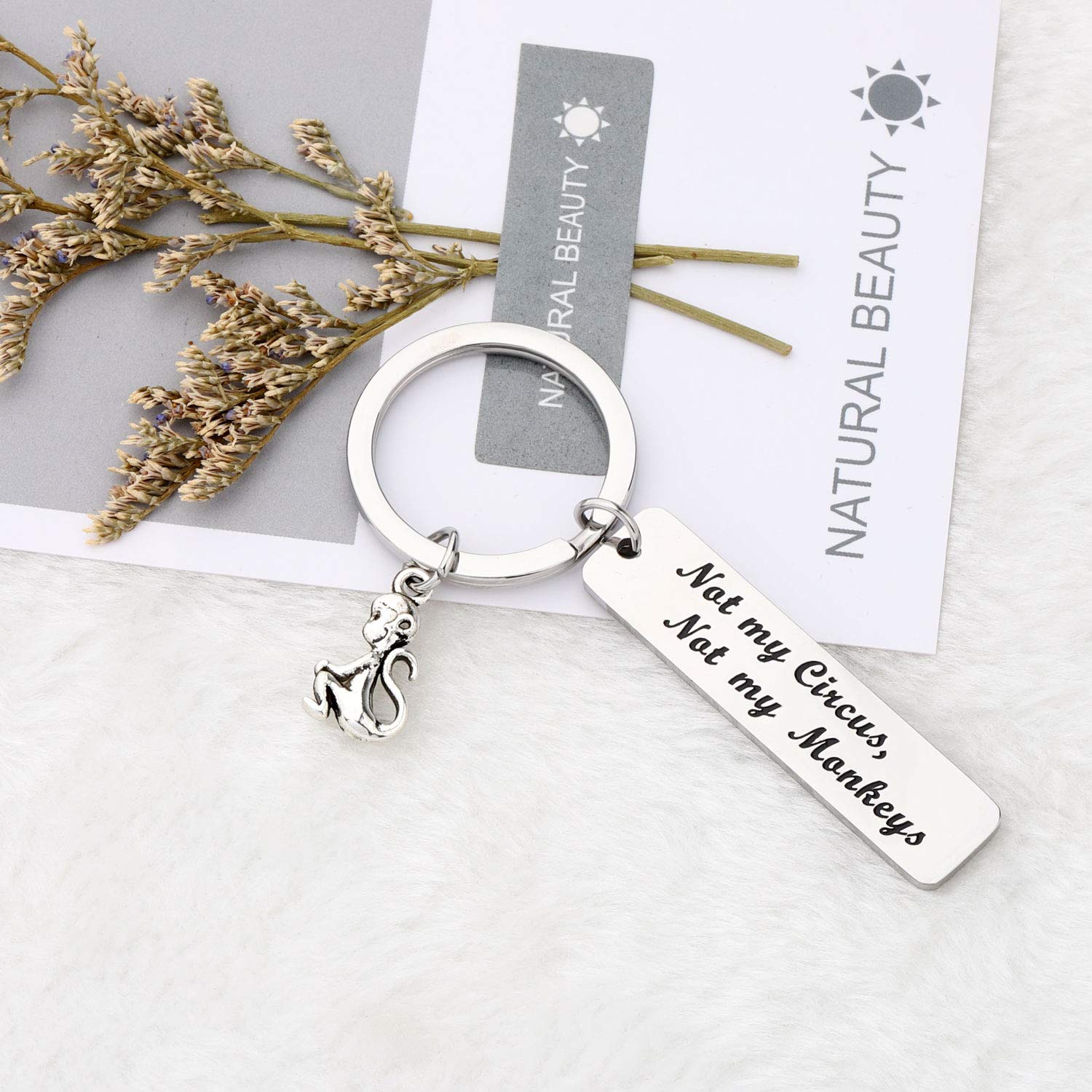 WSNANG Funny Monkey Keychain Not My Circus Not My Monkeys Keychain Retirement Gift for Employees Colleague Social Worker Going Away Gift (Monkey Keychain)