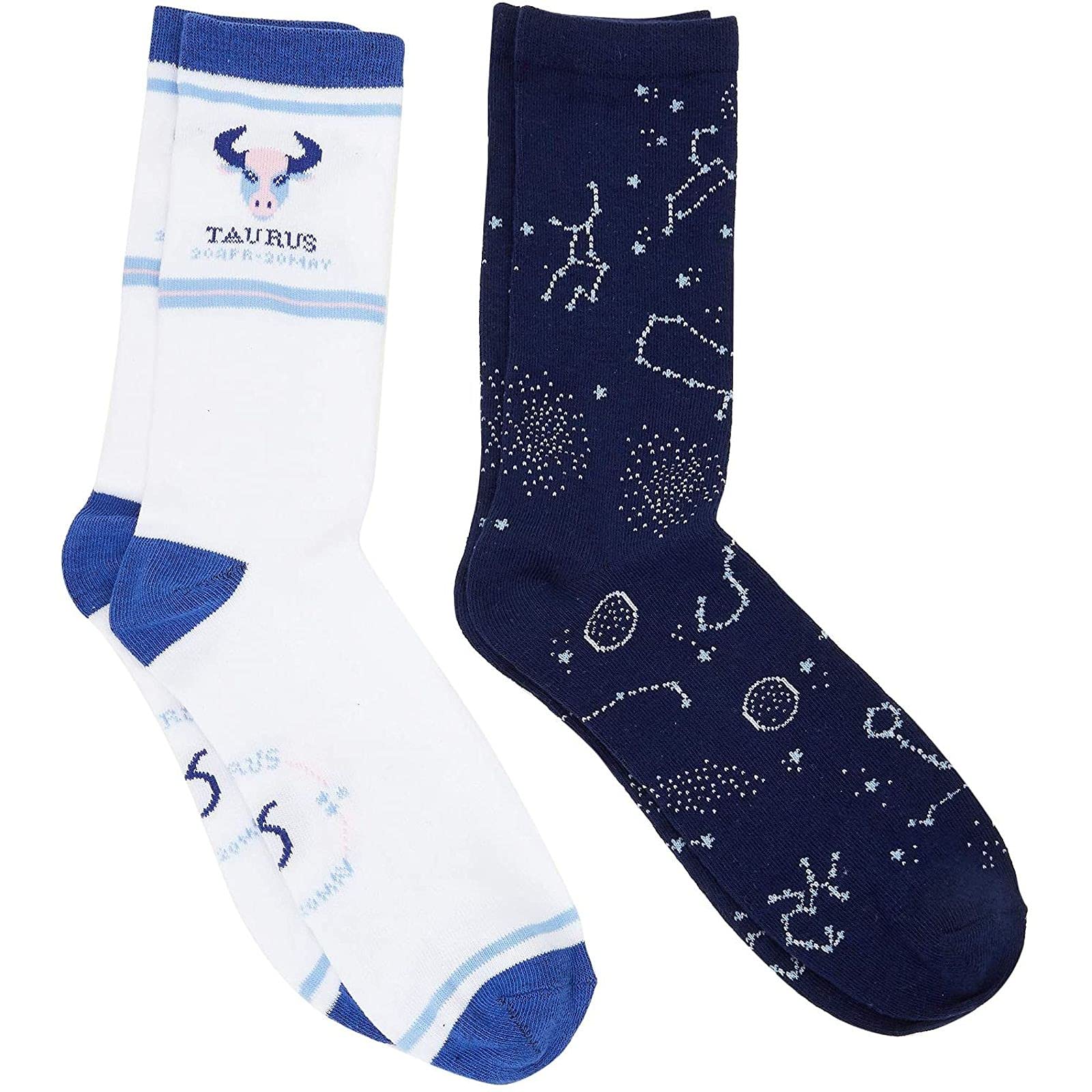 Taurus Zodiac Sign Crew Socks for Women and Men (2 Pairs)