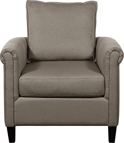 Serta Jackson Contemporary Accent Chair, Fabric Upholstery with Padded Round Arms, Deep Comfortable Seat and Pillow Back, Taupe
