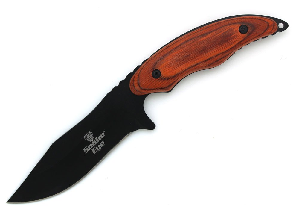 Snake Eye Tactical Full Tang Skinner Fixed Blade Knife Blade 8.5" Overall Pakka Wood Razor Sharp Hunting Fishing Camping Outdoors