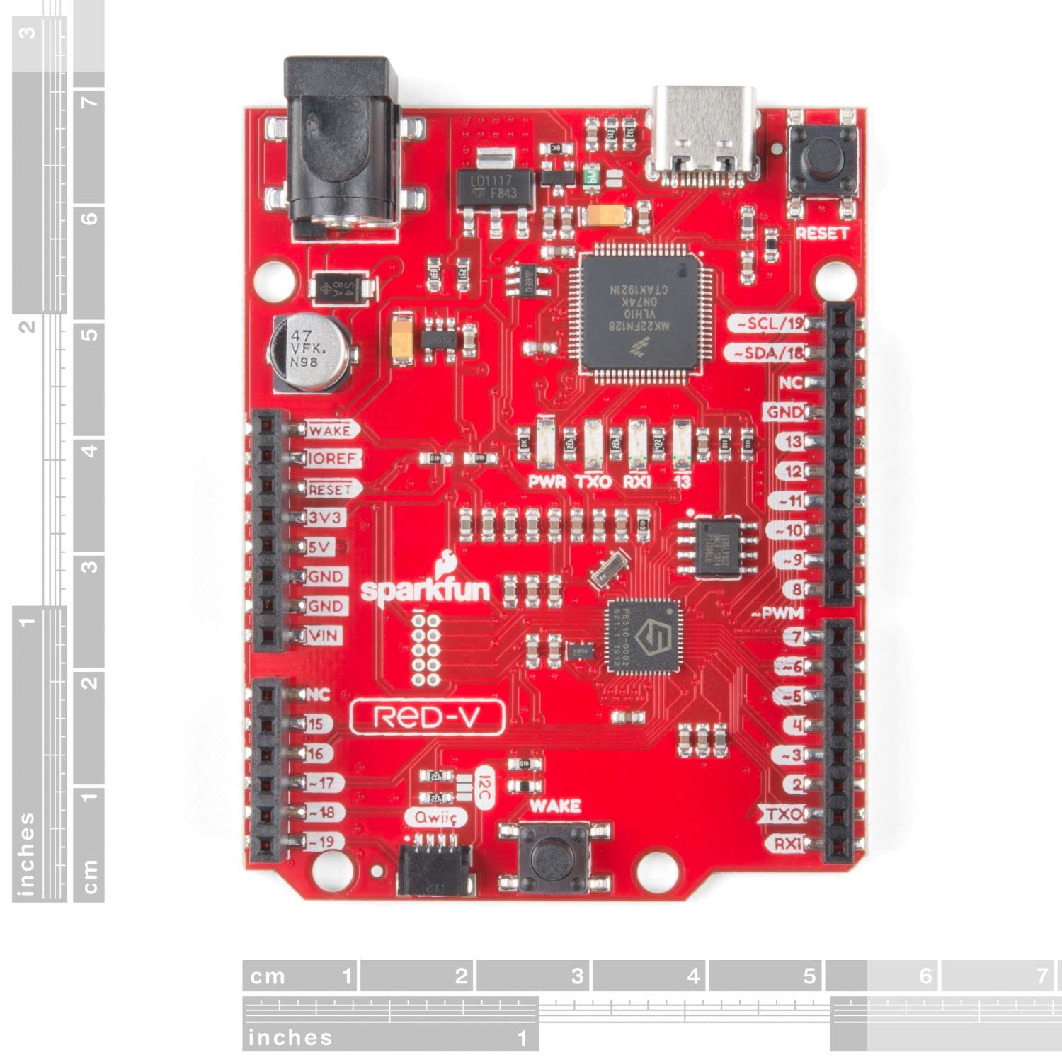 SparkFun RED-V RedBoard - SiFive RISC-V FE310 SoC development board Freedom E310 core RISC-V instruction set architecture (ISA) USBC microcontroller I2C Qwiic Connect Sys Zephyr RTOS build environment