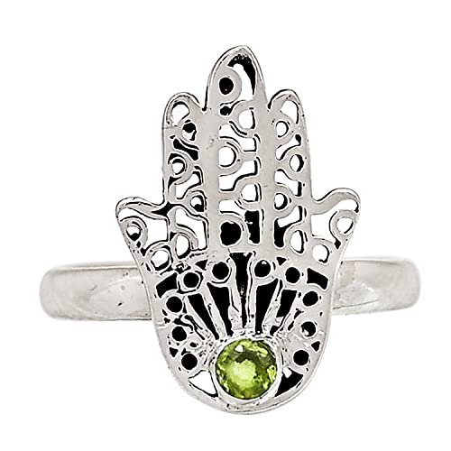 Xtremegems Peridot 925 Sterling Silver Ring Jewelry s.7 ALLR-5144