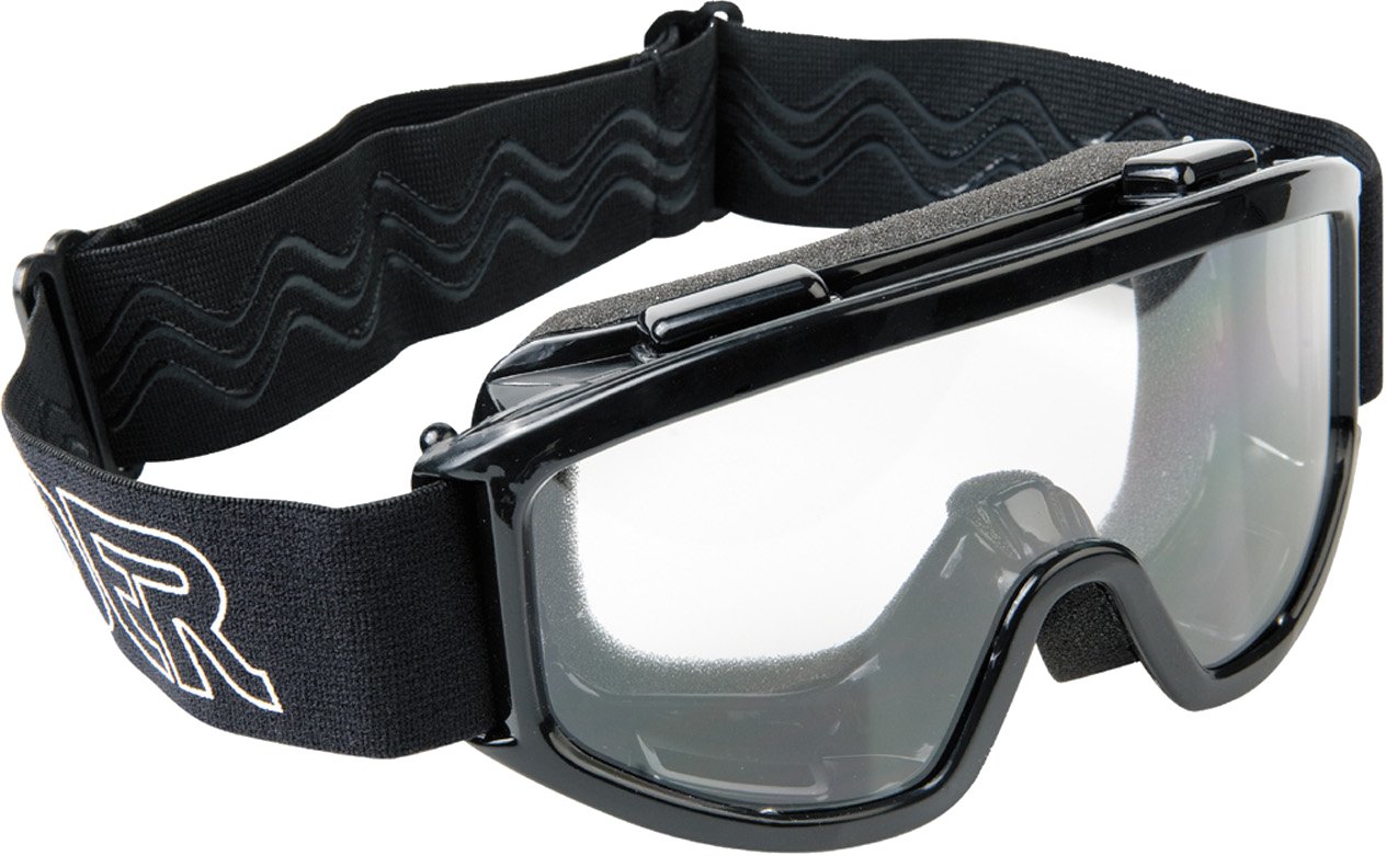 Raider 26-010 Black Frame/Clear Single Lens Impact-Resistant Youth MX Off-Road Goggles