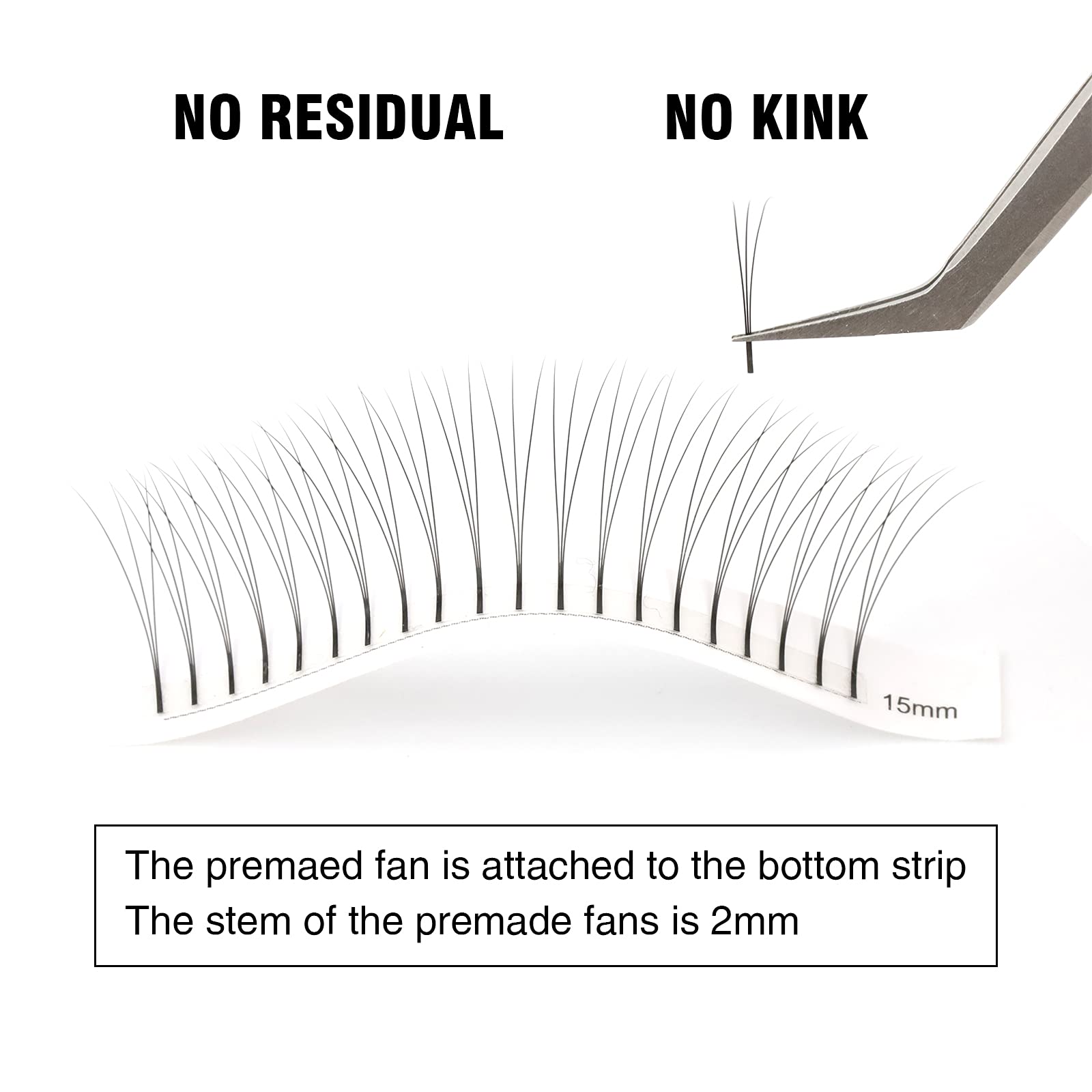 Premade Lash Extensions Fans 3D 9-15mm Mix Tray Premade Fans Eyelash Extensions Volume Eyelash Extensions 0.10 Volume Lash Extensions D Curl Premade Fans (3D 0.10 9-15mm)
