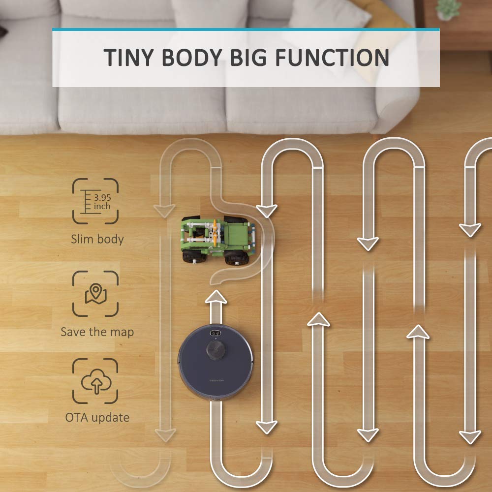 Tesvor Robot Vacuum, S6 Laser Navigation 2700Pa Auto-Charging Robot Vacuum Cleaner Compatible with Alexa/App, Ideal for Pet Hair & Dust, Carpets & Hard Floors