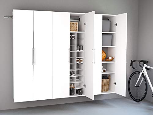 Prepac HangUps Shoe Storage Cabinet, 16"D x 30"W x 72"H, White