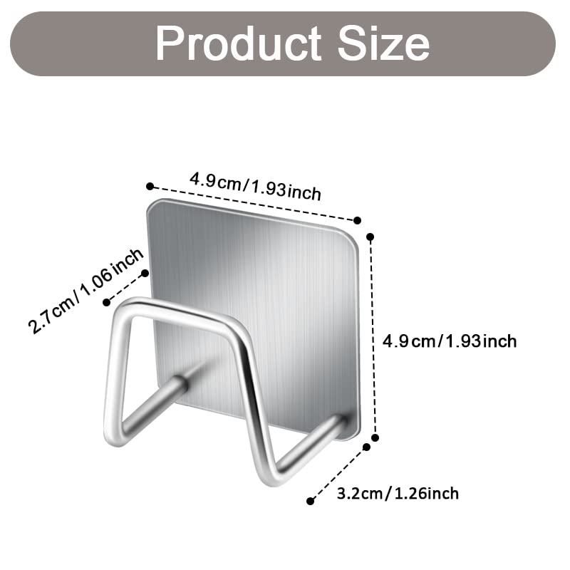 yeulluey 4Pcs Sponge Holder for Kitchen Sink, Strong Adhesive Small Sink Caddy Rustproof Waterproof Quick Drying Dish Holder SUS304 Stainless Steel