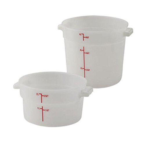 Winco PP Round Storage Container, 18-Quart, White