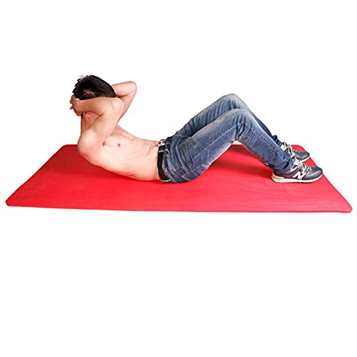 XULIANYI 8mm Thickened NBR Pure Color Anti-Skid Yoga Mat 183x61x0.8cm Red