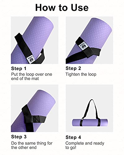 Tumaz Yoga Mat Strap [MAT NOT Included] (2 Sizes) with Extra Thick & Comfy Delicate Texture, Adjustable Yoga Mat Carrier