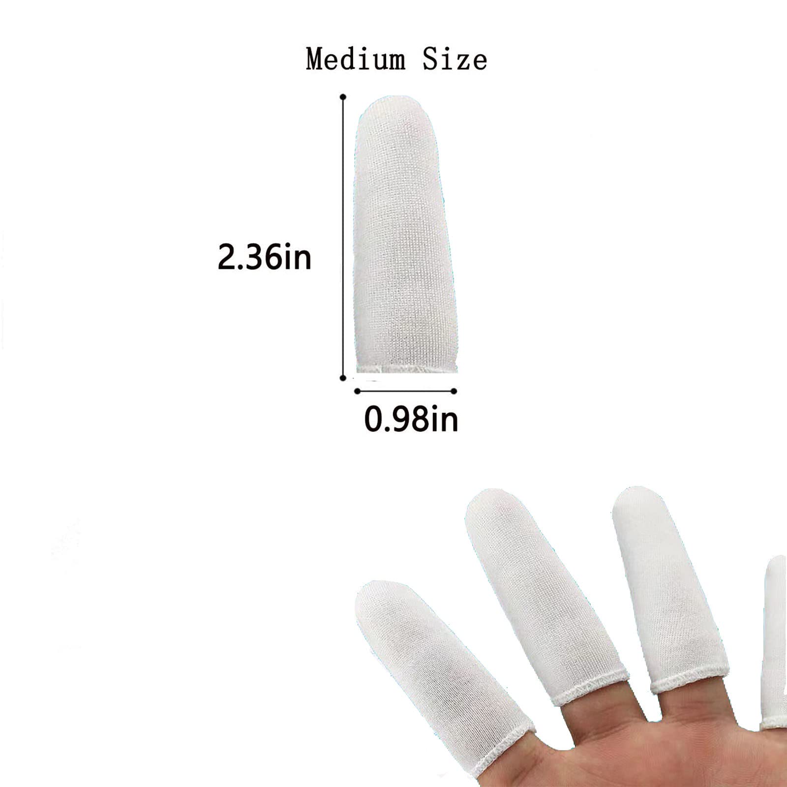 Zxfuture Pack of 100 Cotton Finger cots Protect Fingers Comfortable and Breathable, Absorb Sweat,Cloth Finger cot