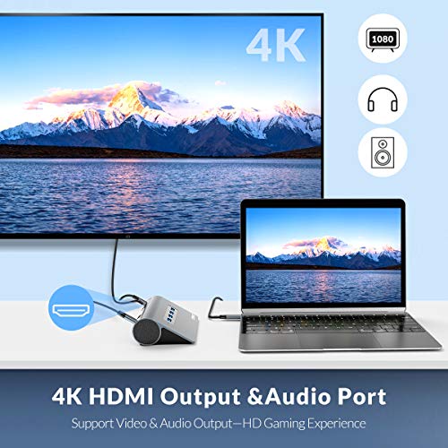 USB C HUB, ORICO 11 in 1 USB C Adapter Docking Station with Gigabit Ethernet Port, 4K HDMI, 4 USB 3.0 Ports, 60W USB C Power Delivery Charging, Audio, SD/TF Cards Reader for MacBook Pro, ChromeBook, X