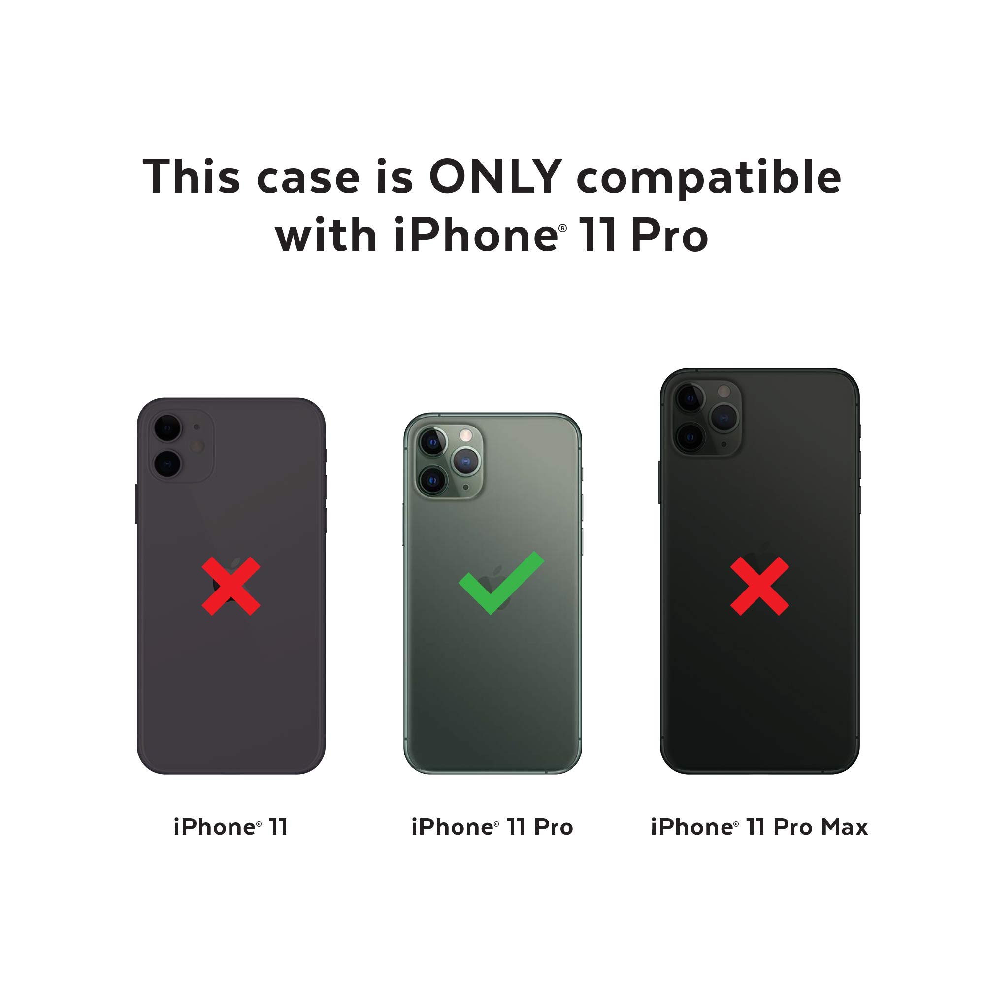 Speck Products Presidio Inked iPhone 11 Pro Case, HyperBloom Matte/Lipstick Pink