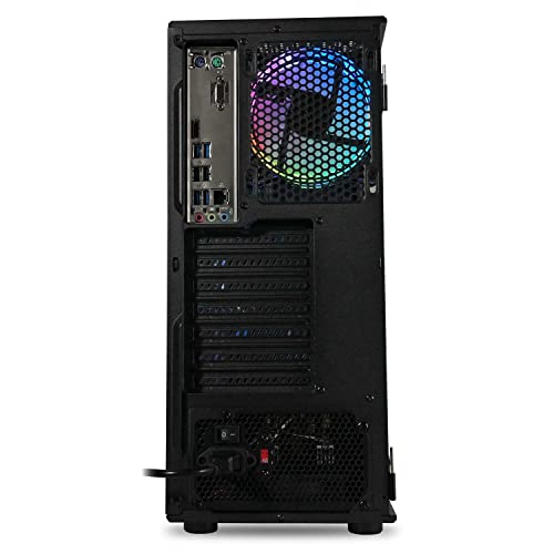 ViprTech Whiteout Gaming PC Desktop Computer - AMD Ryzen 5 5600G (12-Core 4.4Ghz), AMD Radeon RX Vega 7 Graphics, 16GB DDR4 RAM, 128GB NVMe SSD, 1TB HDD, WiFi, RGB, Win 10 Pro, Warranty, Black