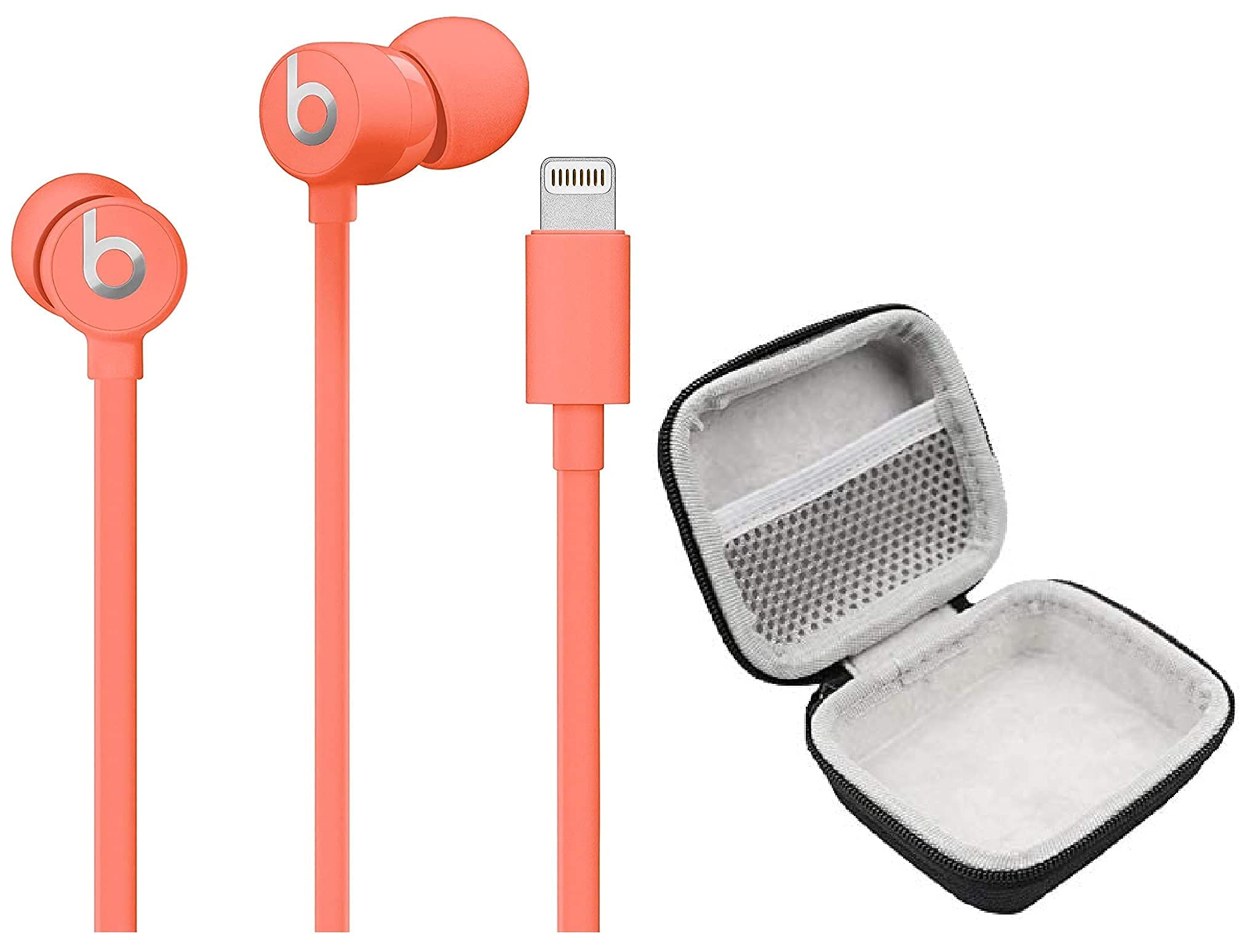 urBEATS 3 Beats in-Ear Wired Earphones with Lightning Connector Plug - Built in Mic & Deluxe Case (Coral) (Renewed)