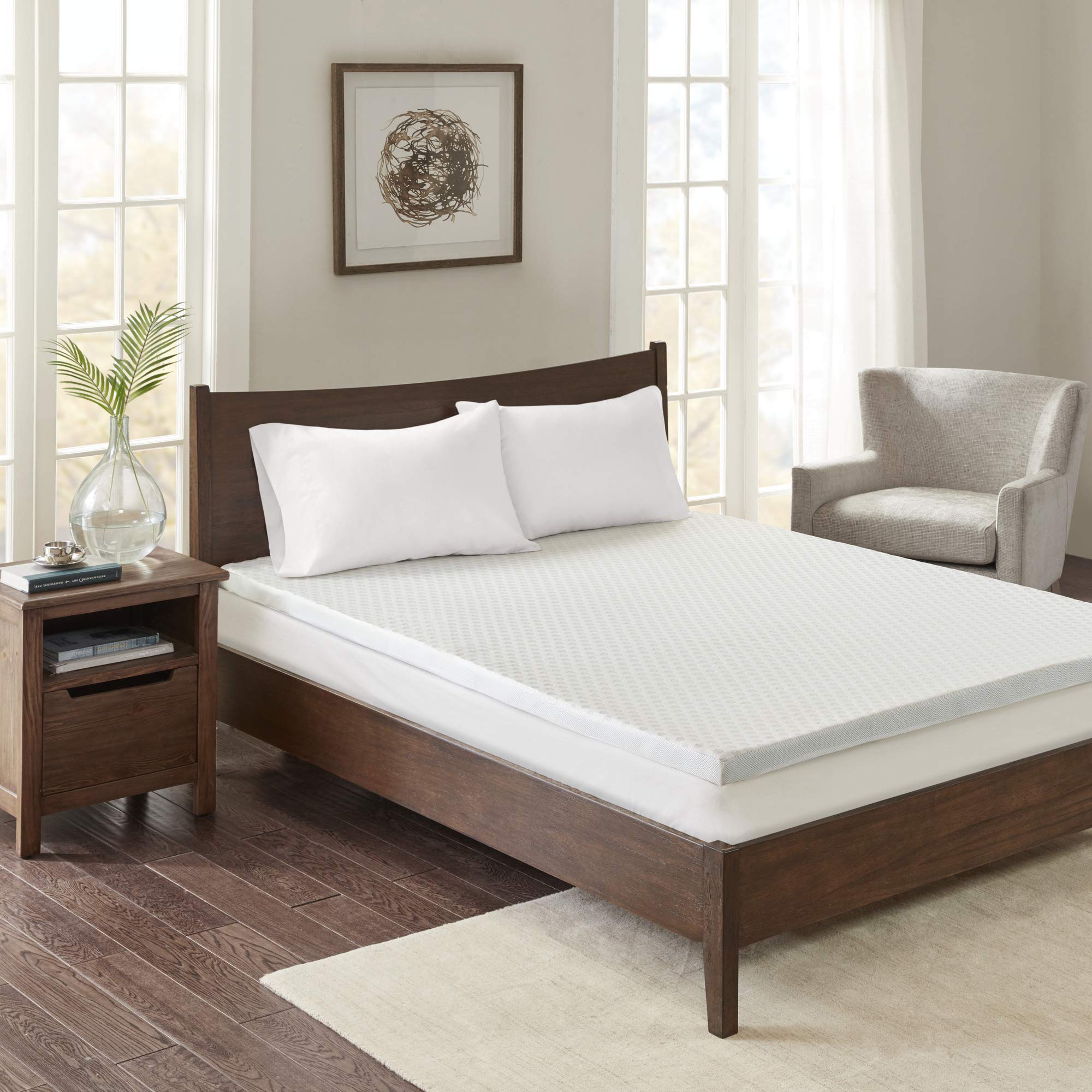 Sleep Philosophy Gel Infused Memory Foam Mattress Topper Luxurious Hypoallergenic All Season Enhanced Bed Support, Twin(2" Thick), Removable Cooling Cover