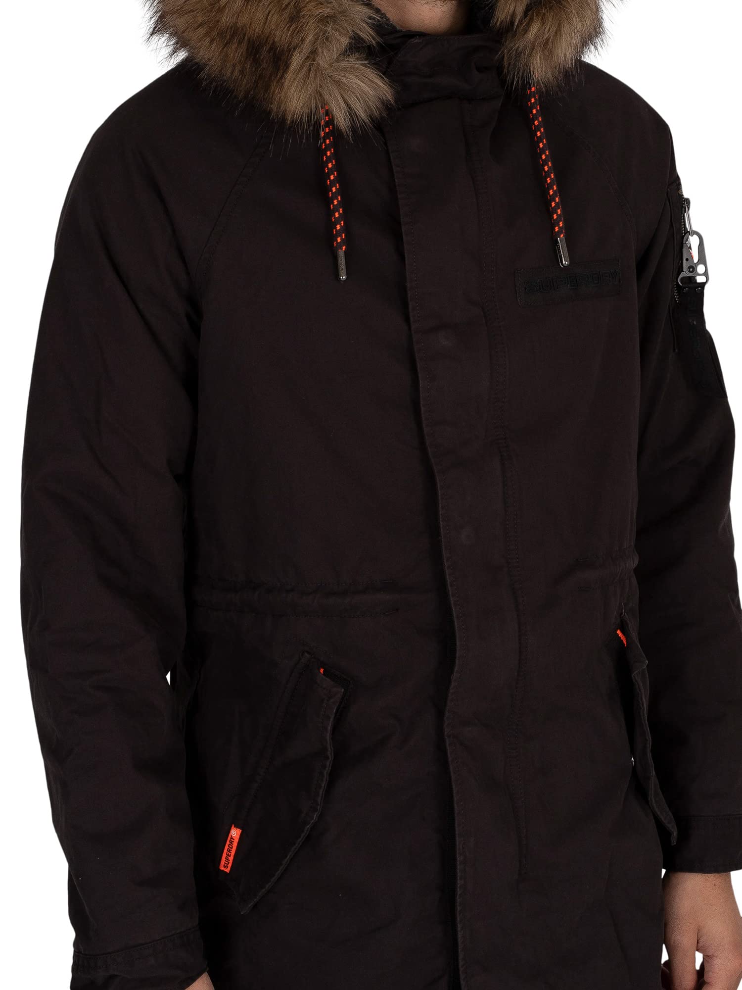 Superdry Mens Mountain Rookie Aviator Parka Jacket Furnace Black Size M