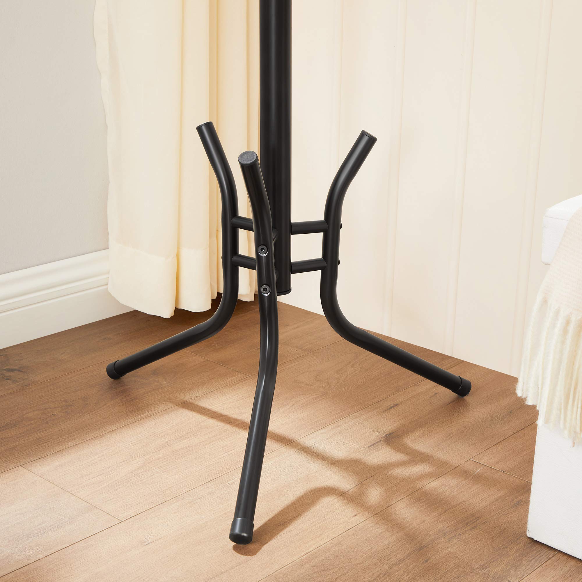 SONGMICS Coat Rack, Freestanding Metal Coat Tree with 6 Double Hooks, for Entryway, Bedroom, Living Room, Black URCR029B01