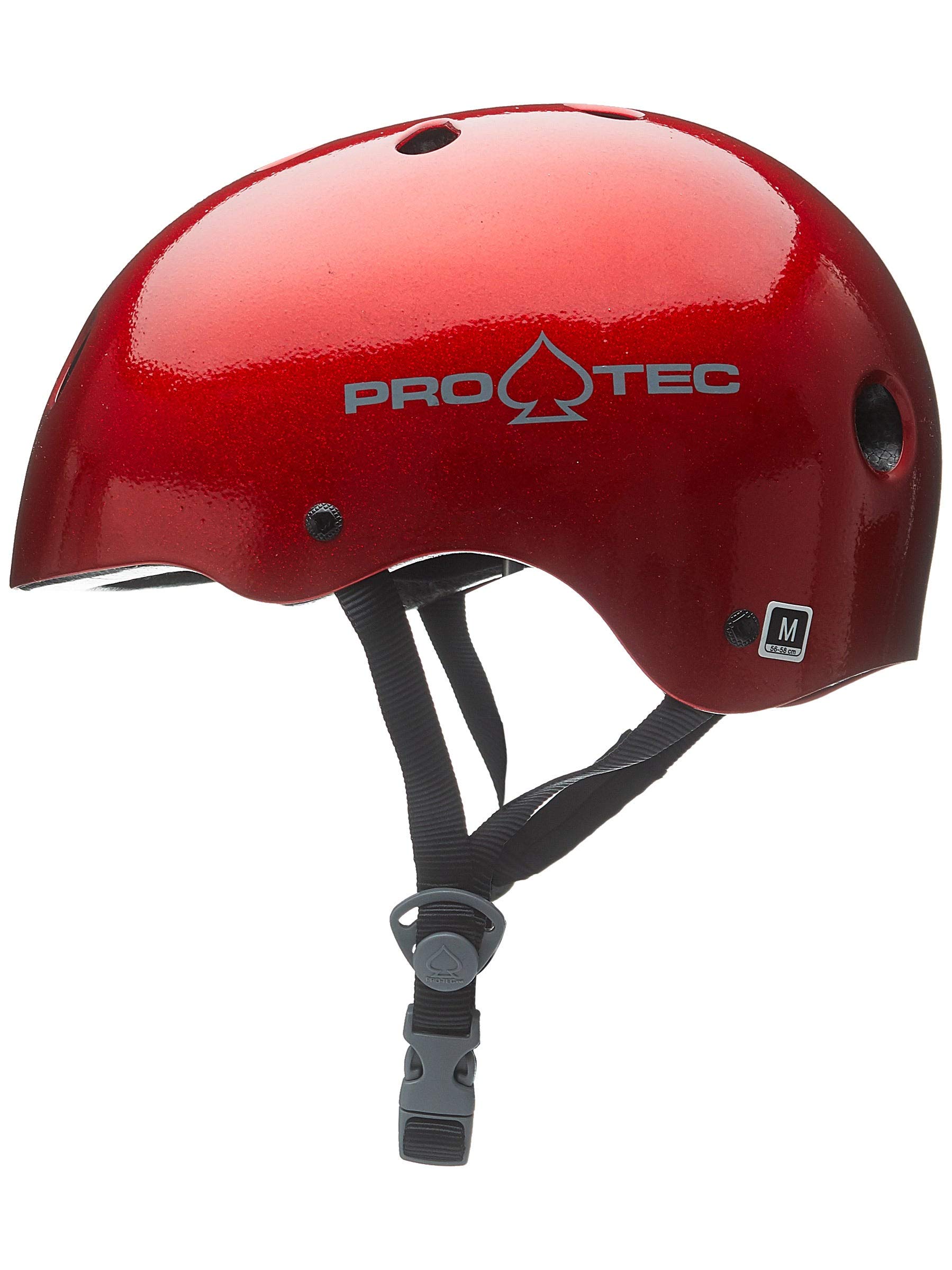 Pro-Tec Red Metal Flake Classic Skateboarding Helmet (L, Red)