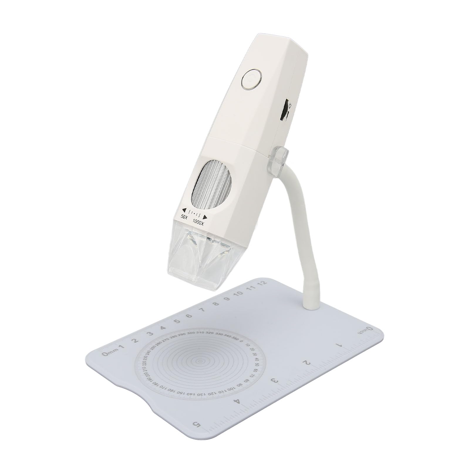 WiFi USB Digital Microscope Digital Magnifier HD 1080P 50X to 1000X Magnification Camera, Built in 8 LED Lights with Stand for Phone PC Notebook(White)