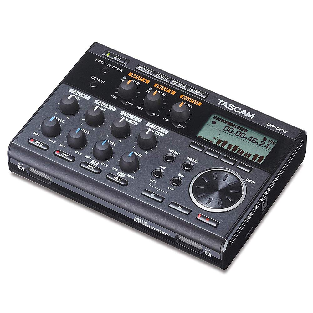 Tascam DP-006 6-Track Digital Pocketstudio with Tascam PS-P520E AC Power Adapter, Polsen HPC-A30 Headphones & 32GB Memory Card Bundle