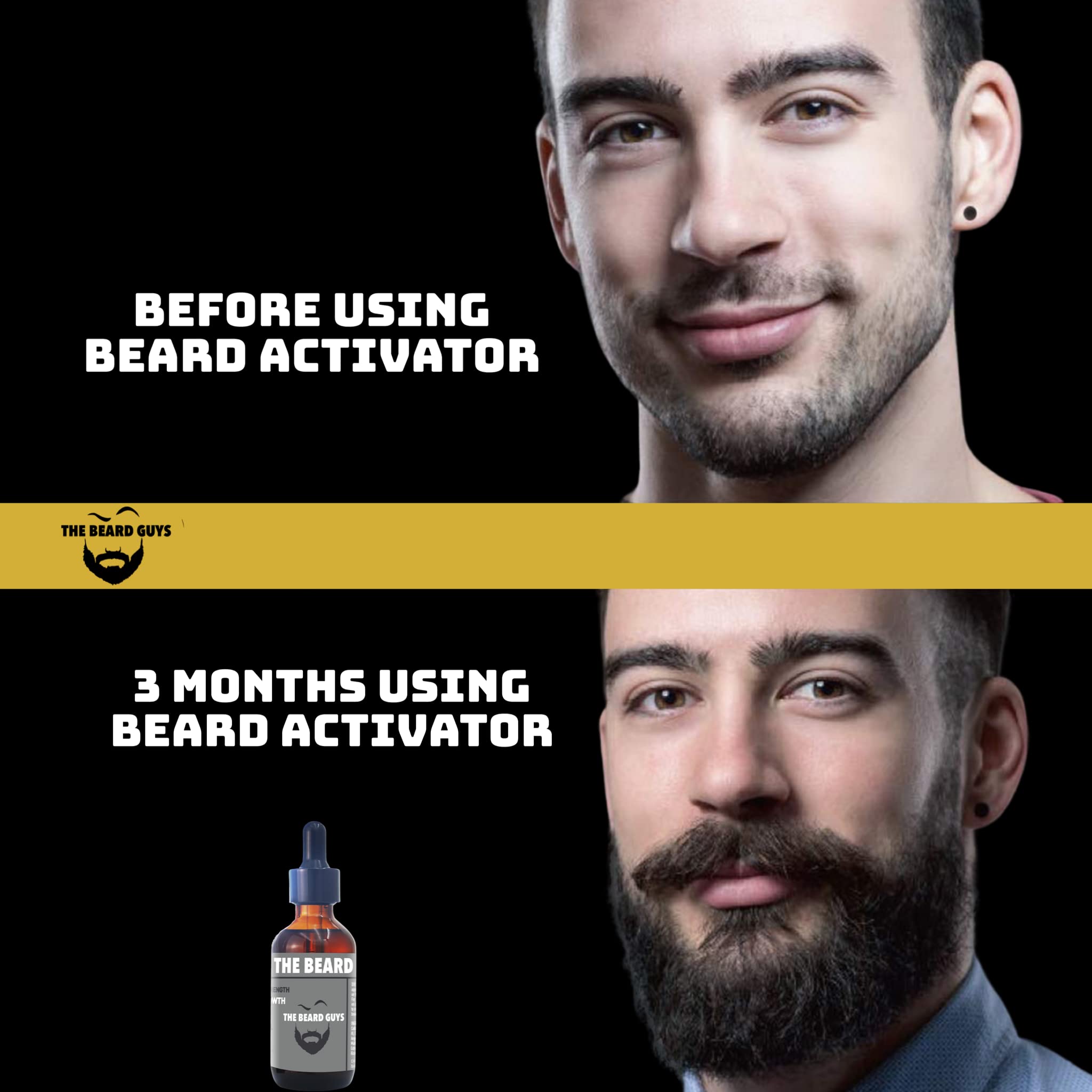 The Beard Guys Maximum Strength Minoxidil & Biotin Fast Beard Growth Oil, One Month Supply, 2 Ounce - Top Beard Thickener and Conditioner Infused With Argan and Jojoba Oil
