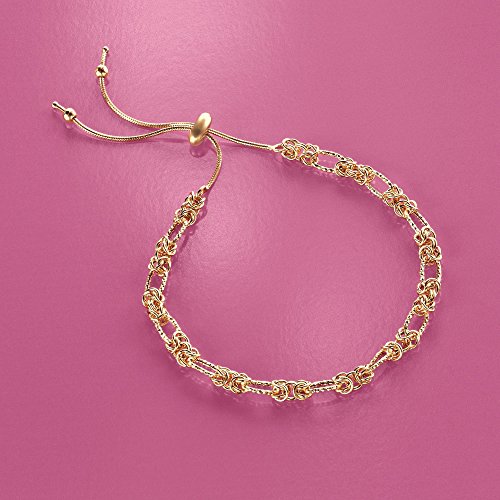 Ross-Simons 14kt Yellow Gold Byzantine Station Bolo Bracelet