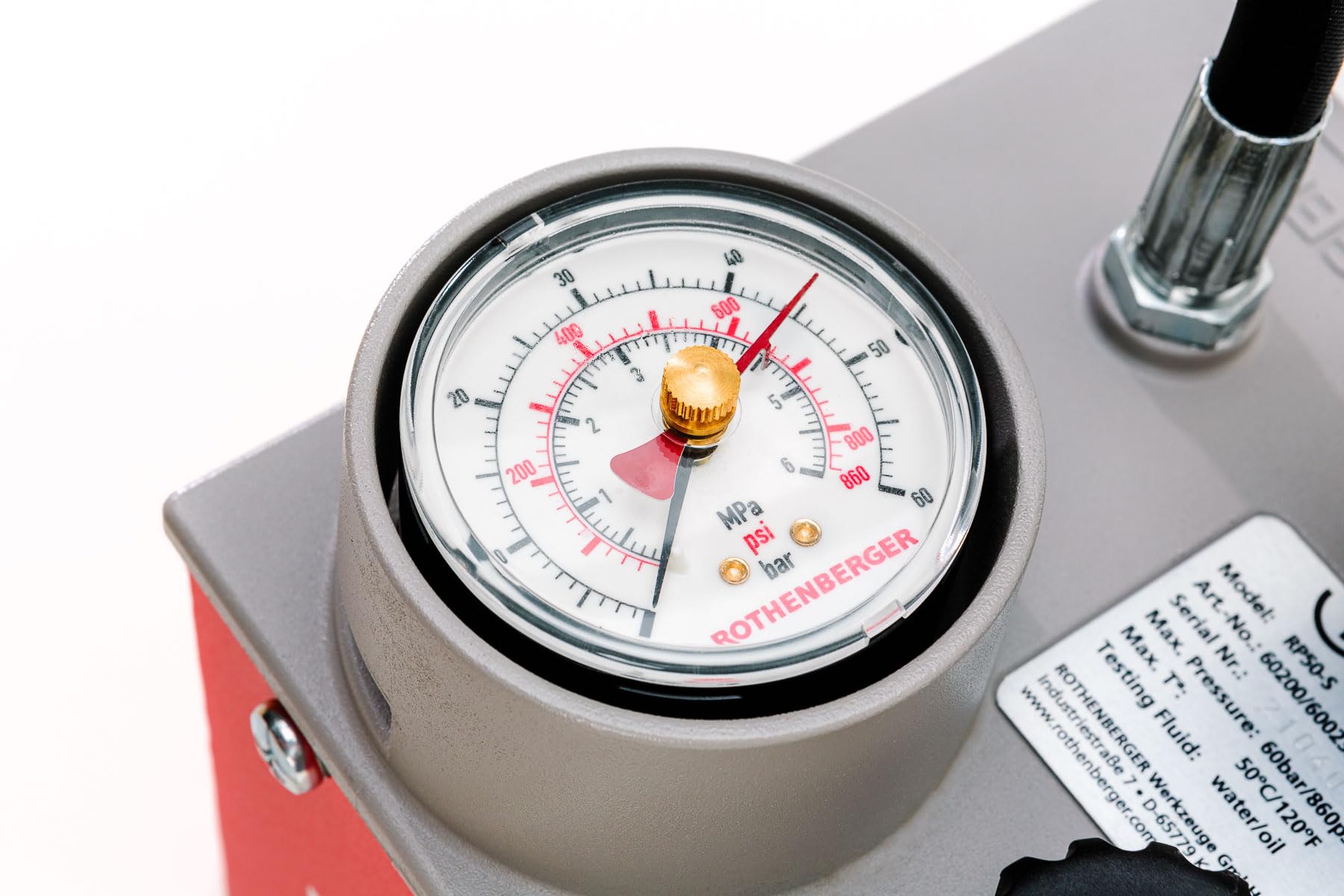Rothenberger 60200 RP50-S Test Pump, Max Pressure 60 bar/860 psi