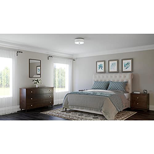 Progress Lighting P3712-20 Inspire Close-to-Ceiling, 13β diameter|10-1/8β height, Off-White Linen shade, Antique Bronze