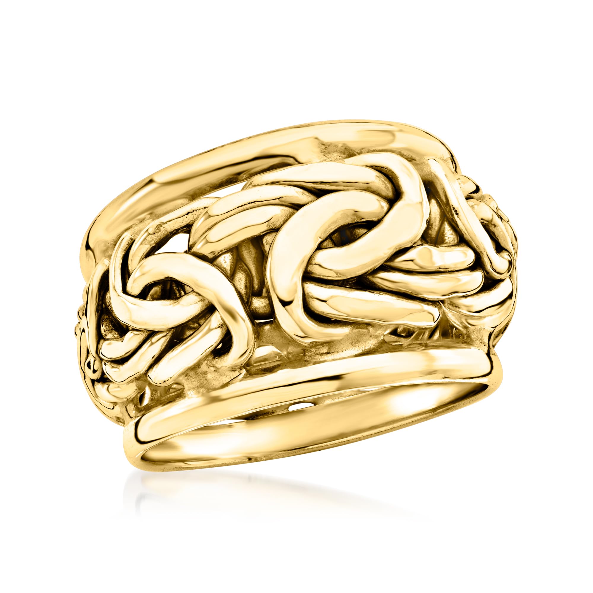 Ross-Simons 14kt Yellow Gold Byzantine Link Ring. Size 9