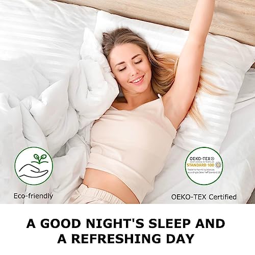 Sofslee Pillows Queen Size Set of 2, Bed Pillows for Sleeping, Queen Pillows 2 Pack for Back, Stomach or Side Sleepers, Fluffy Cooling Hotel Pillows Down Alternative Pillows