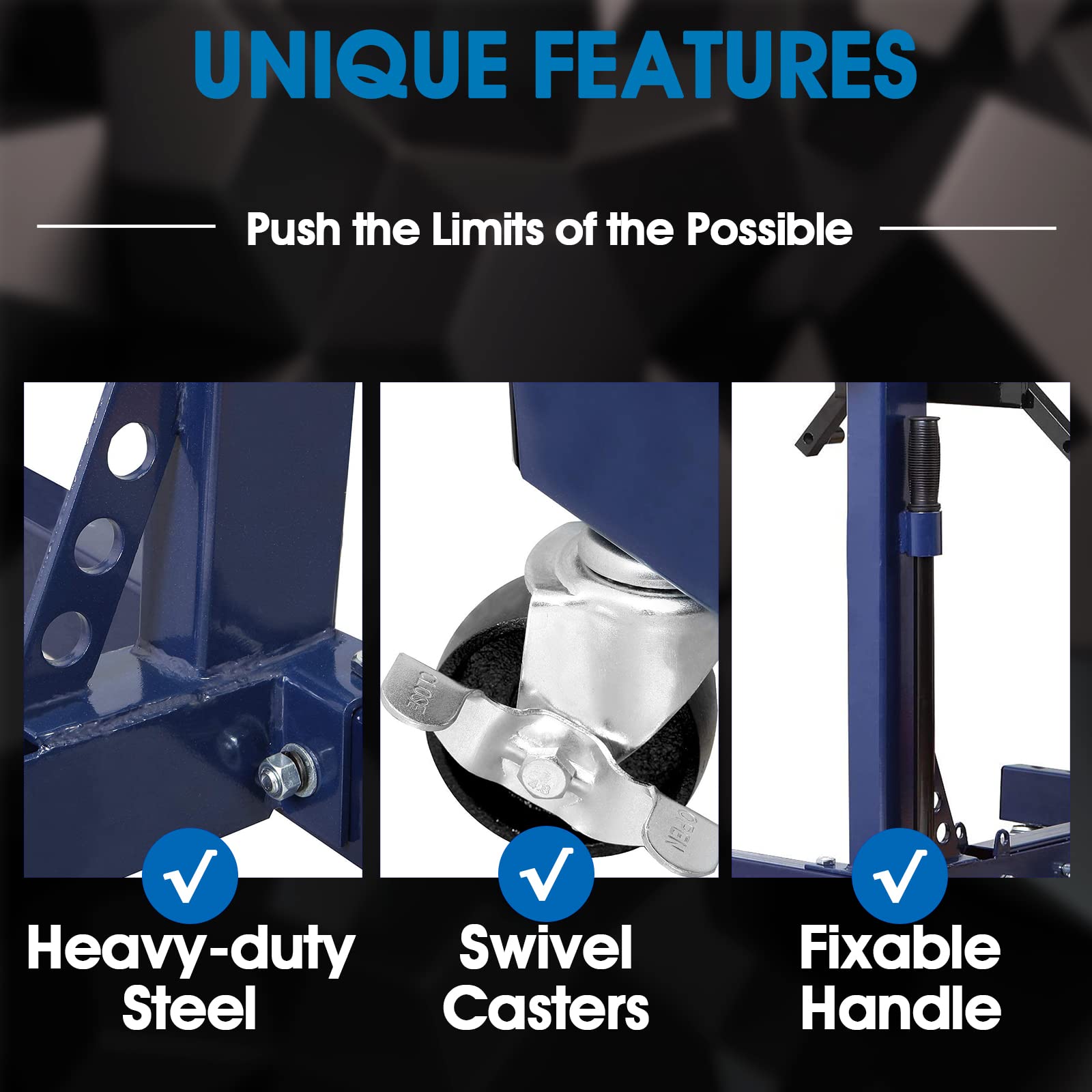 TCE AT26801U Torin Steel Rotating Engine Stand with 360 Degree Rotating Head and Folding Frame: 3/4 Ton (1,500 lb) Capacity, Blue