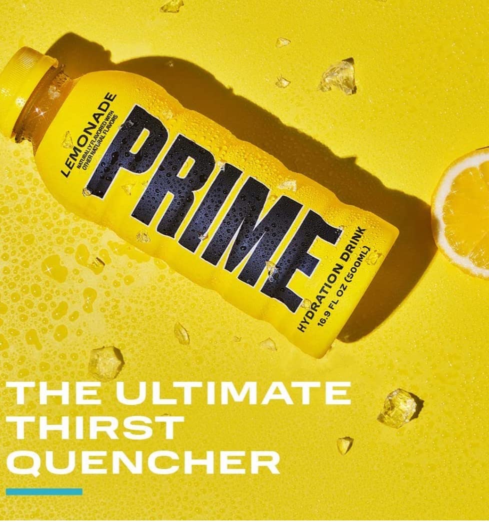 PRIME HYDRATION WITH BCAA BLEND FOR MUSCLE RECOVERY "LEMONADE" (3 DRINKS/ 3 BOTTLES, 16.9 FL OZ.)