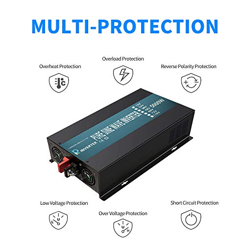 WZRELB Pure Sine Wave 5000W 24V Power Inverter DC to AC Power - Solar, RV